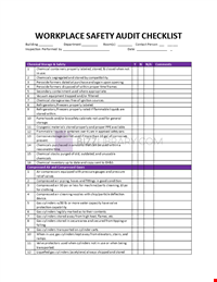 Workshop Safety Inspection Checklist Template