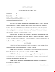Construction Job Contract Template