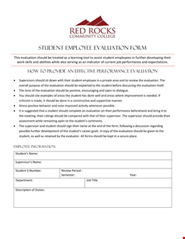 Effective Performance Review Examples For Employees Students More
