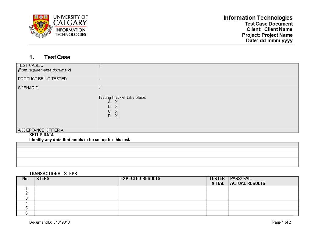 Test Case Template Easy To Follow Steps