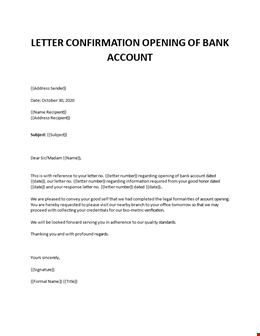 Bank Account Confirmation Letter Sample Poa Bank Account Confirmation 