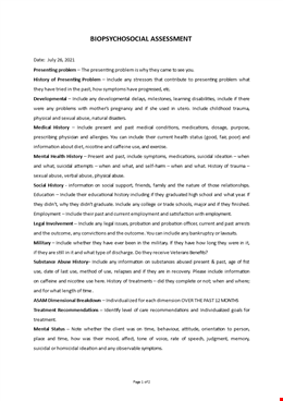 Biopsychosocial Assessment