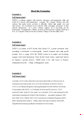 Short Bio Examples