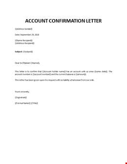 Accounts Certificate Of Confirmation Template