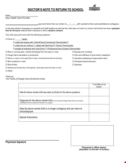 Sample Doctor Note