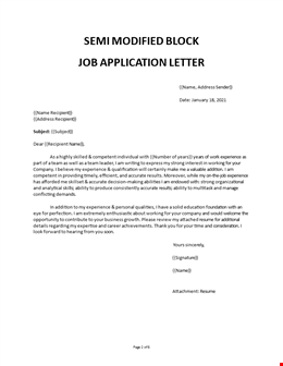 Modified Block Letter Template Word