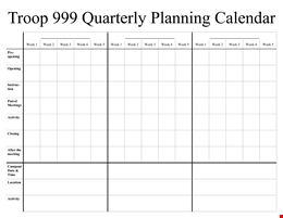 Quarterly Calendar