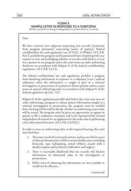 Legal Response Letter Template