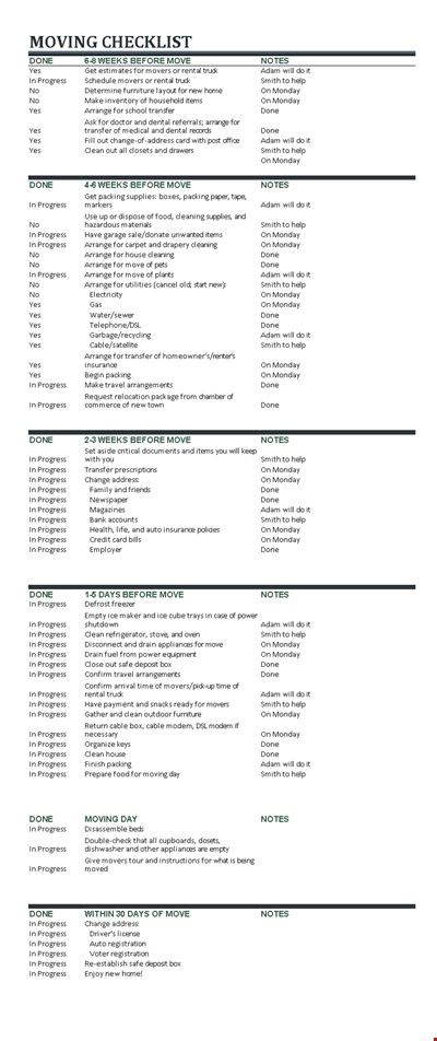 Ultimate Moving Checklist: Notes, Tips, and Tricks