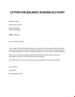 Loan Balance Re Letter Gambaran