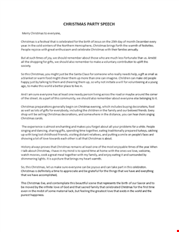 Christmas Party Speech