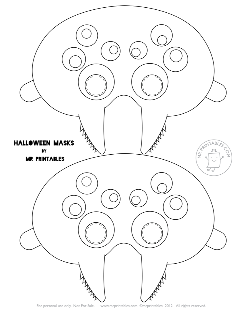 Printable Spider Scary Mask | Halloween Costume Template