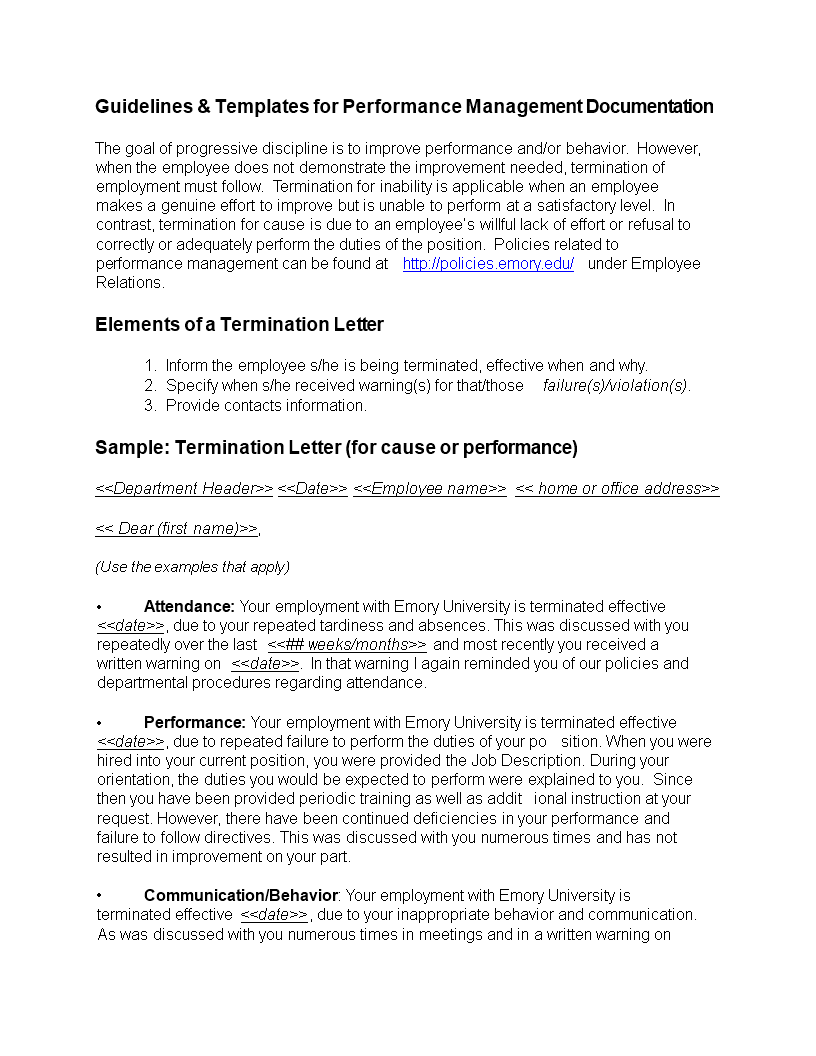 Elements Of A Generic Termination Letter