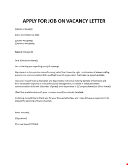 How To Write Employment Cover Letter