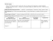 Work Plan Template Project Period And Outcome For Completion