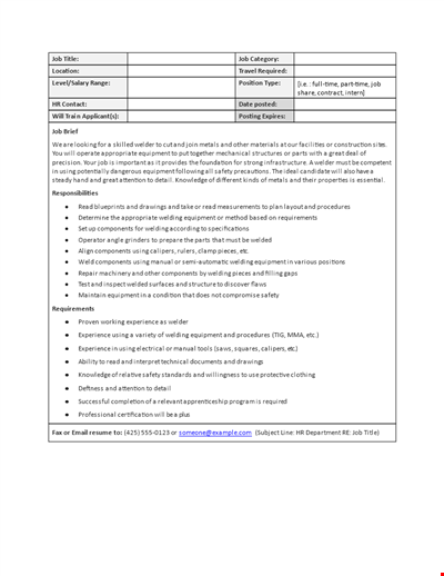 Effective Job Description Template Sample
