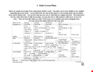 Daily Log Lesson Plan
