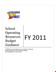 School Operating Budget Template