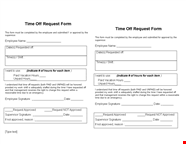 Time Off Request Form Template Streamline Employee Time Off Requests