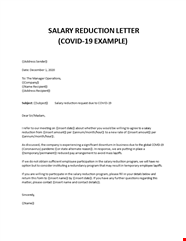 Salary Reduction Letter Salary Reduction Letter