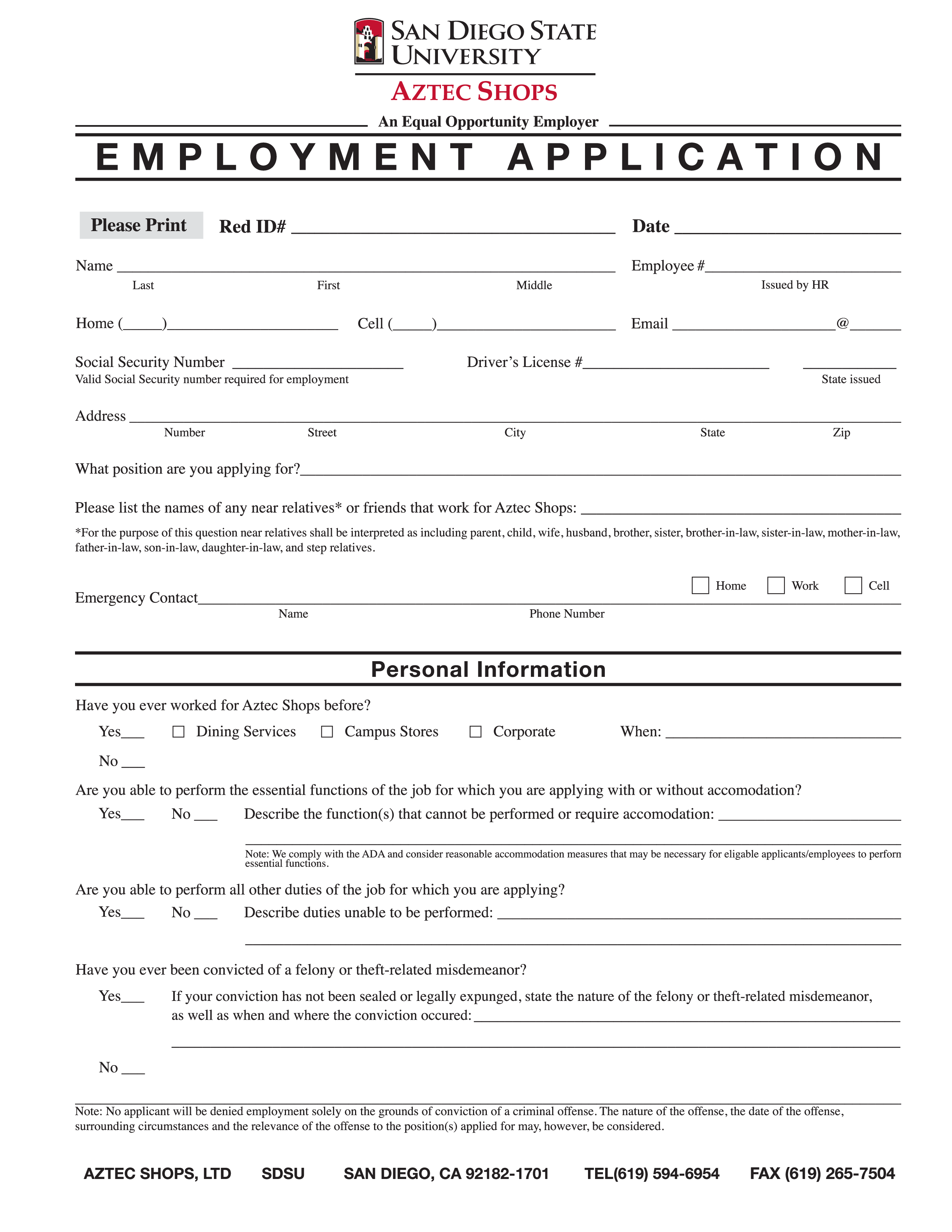 Best Employment Application Template - Create a Professional Job ...