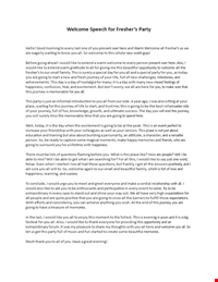 Welcome Speech for Training Session