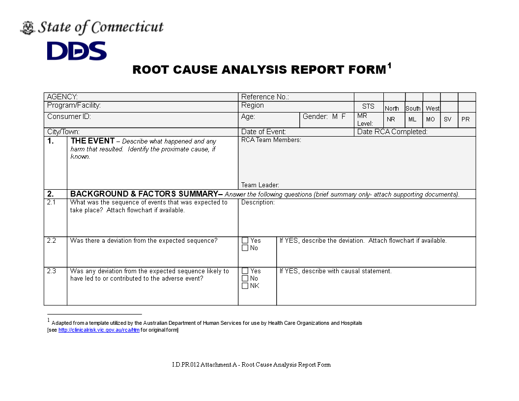 Effective Root Cause Analysis Template to Identify and Describe Event ... Effective Root Cause Analysis Template to Identify and Describe Event ...