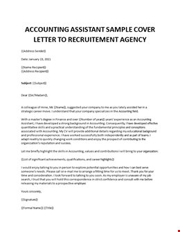 Accounting Assistant Cover Letter