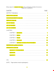 Table Of Contents Template Word Table Of Contents Template Word