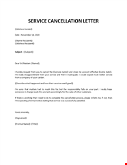 Service Cancellation Letter