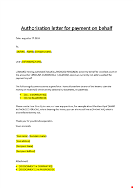 Authorization Letter Template Docx Collection