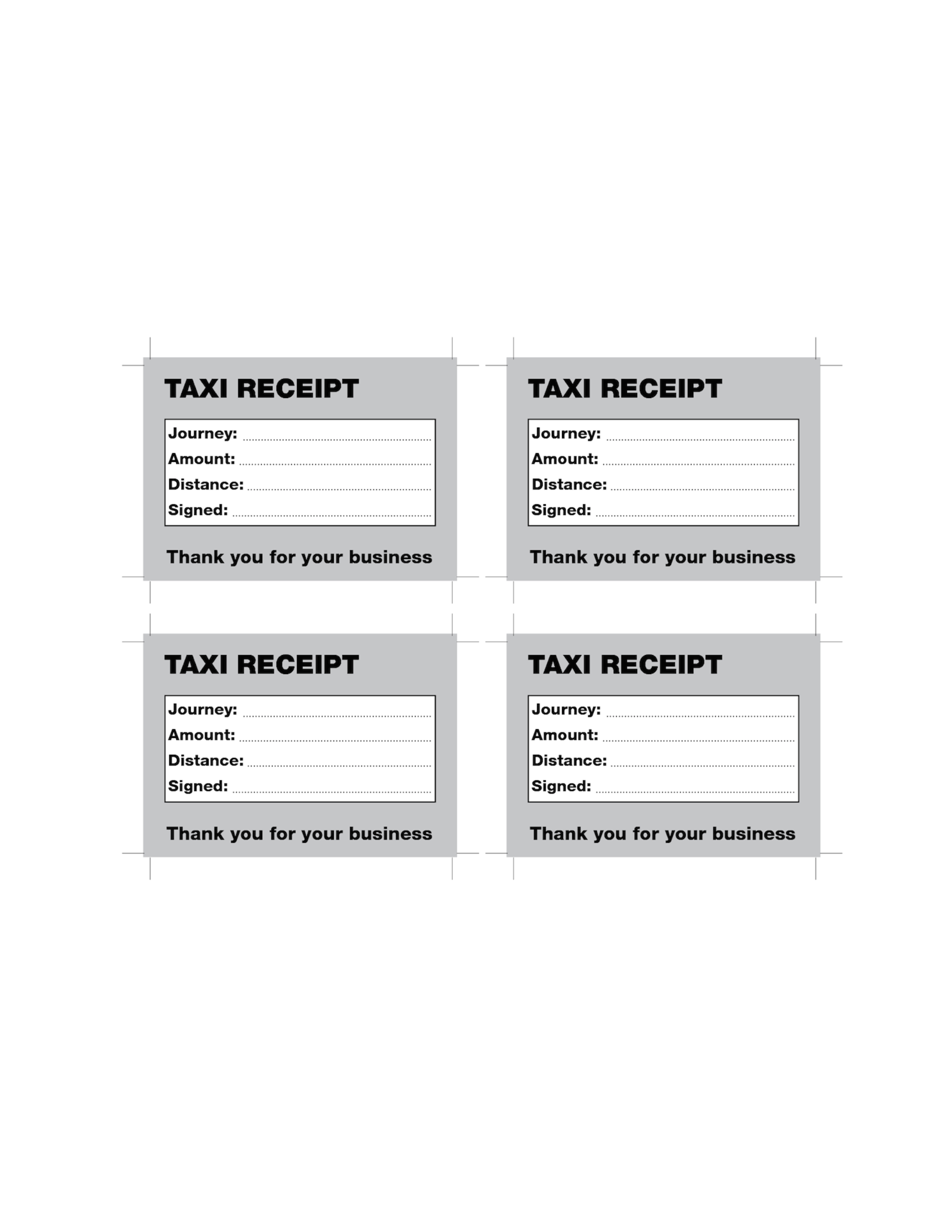Taxi Receipt Template To Download