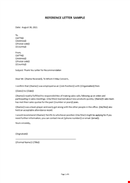 Sample Of A Reference Letter Sample Of A Reference Letter