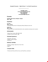 Resume Format For College Student With No Work Experience