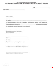Police Report Acknowledgement Retrieving Report For Person With The Police