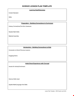 Lesson Plan Template For Building Skills And Connections Customize Now