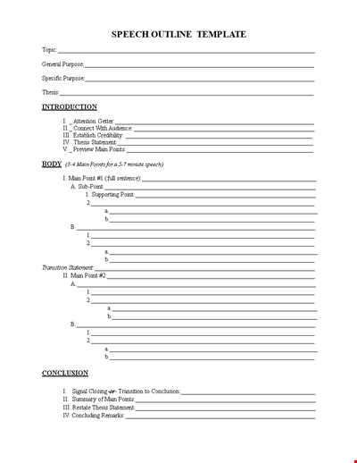 Speech Outline Example