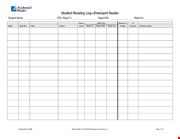 Free Reading Log Template For Students Track Your Reading Progress
