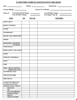 Vehicle Maintenance Log Template Track And Organize Your Vehicle