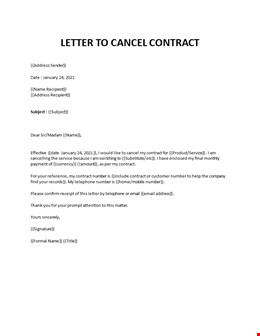 Letter To Cancel Contract Images And Photos Finder