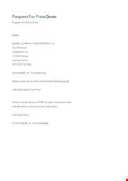 Price Offer Request Letter Price Offer Request Letter