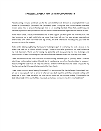 Staff Farewell Party Speech