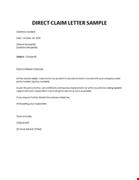 No claim letter