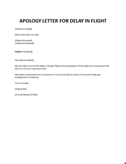 Apology Letter For Delay In Flight