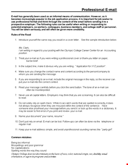 Professional Email Template