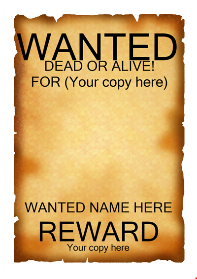 Most Wanted Poster Template
