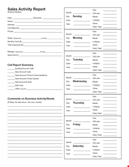 Sales Activity Example