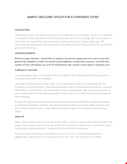 Speech For An Event