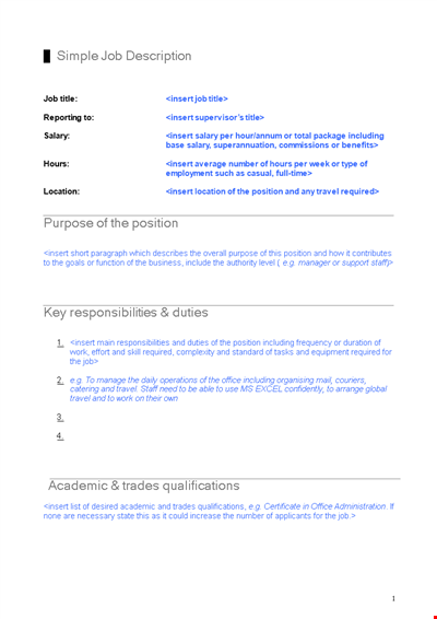 Winning Job Description for Your Department