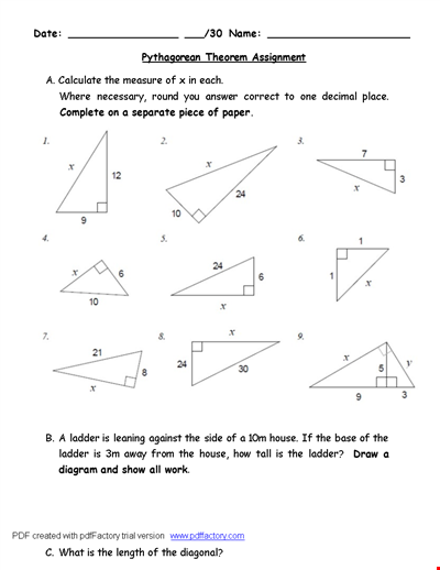 Modeling Pythagorean Theorem Worksheet